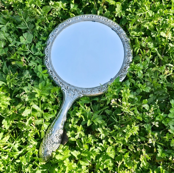 Bath | Antique Silver Round Hand Mirror | Poshmark